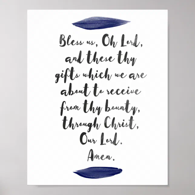 Bless us, Oh Lord, Grace Before Meals Wall Art | Zazzle