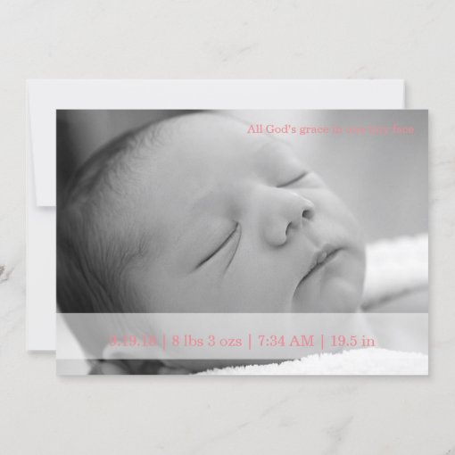 Blessed | Baby Girl Birth Announcement | Zazzle