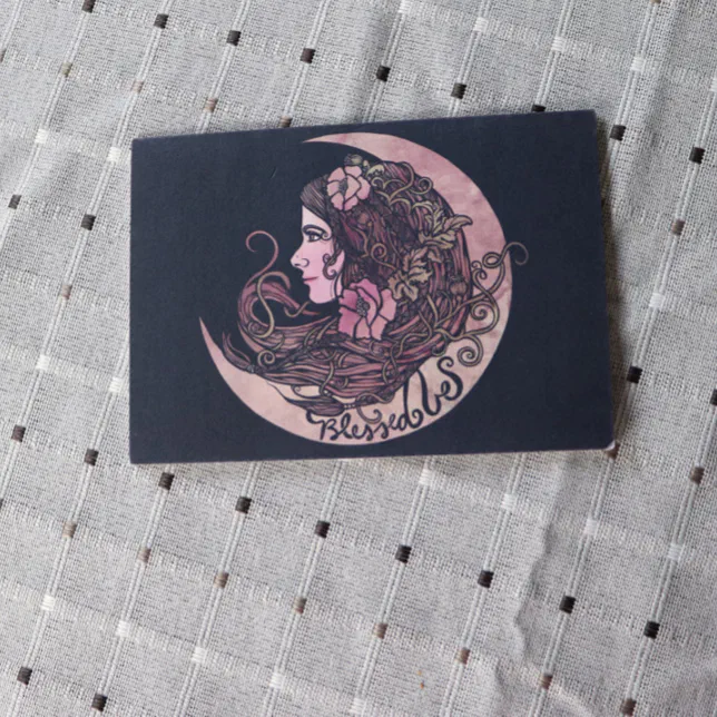Blessed Be Moon Goddess Pagan Art Postcard | Zazzle