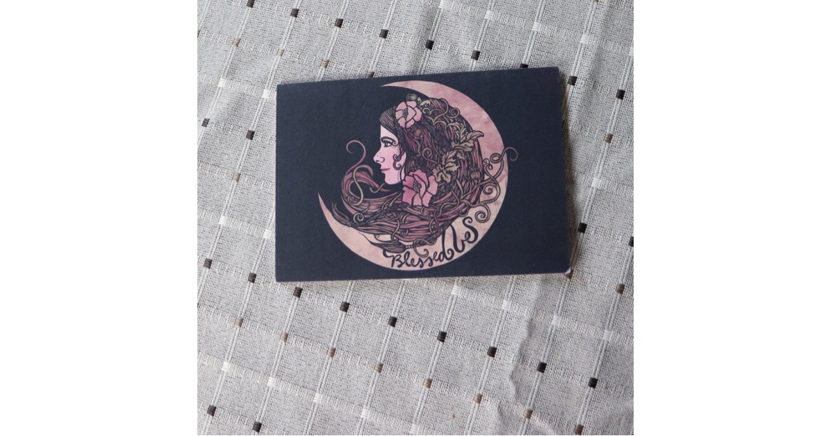 Blessed Be Moon Goddess Pagan Art Postcard | Zazzle