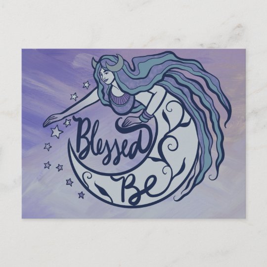 Blessed Be Moon Goddess Postcard | Zazzle.com