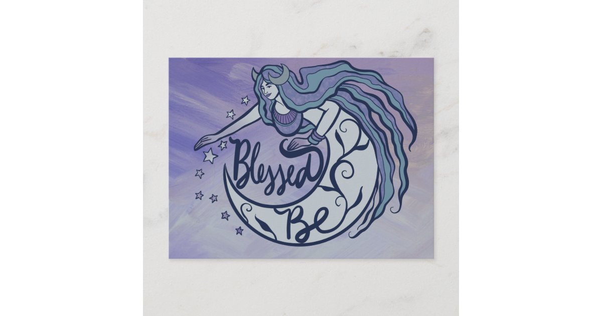 Blessed Be Moon Goddess Postcard | Zazzle.com