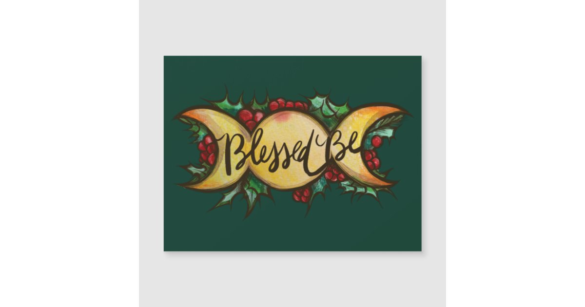 Blessed Be Triple Moon Goddess Holly Yule | Zazzle