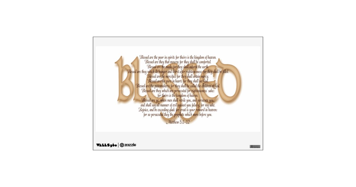 Blessed - Beatitudes Wall Sticker | Zazzle