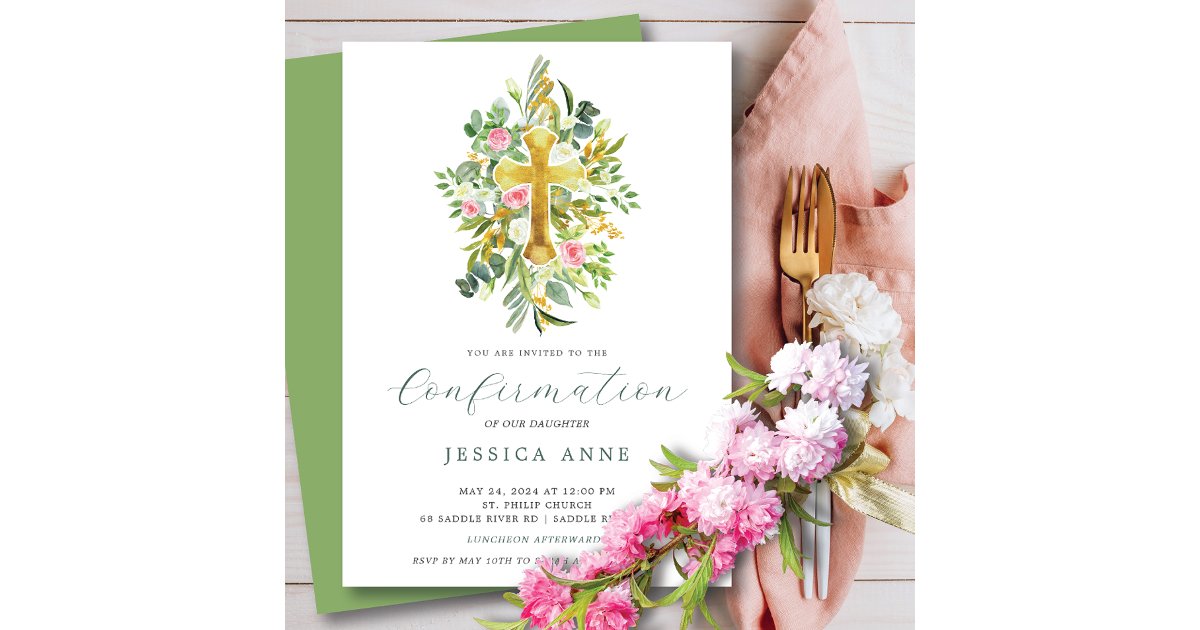 Blessed Beginnings Confirmation Invitation | Zazzle
