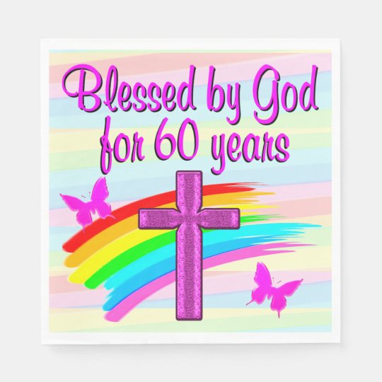 BLESSED BY GOD 60TH BIRTHDAY PRAYER PAPER NAPKINS | Zazzle.com