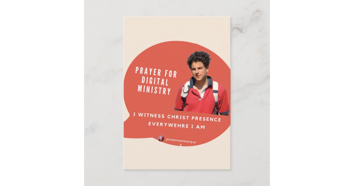Blessed Carlo Acutis Digital Minsitry Prayer Enclosure Card | Zazzle