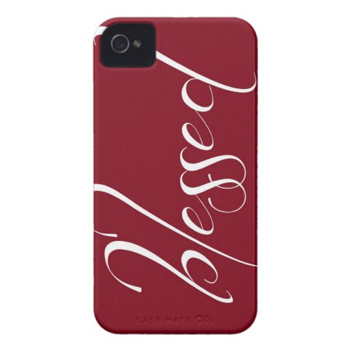 Blessed Deep Red Statement iPhone 4s Case | Zazzle