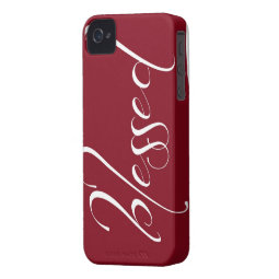 Blessed Deep Red Statement iPhone 4s Case | Zazzle