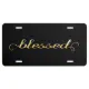 Blessed, Gold Foil-Look Inspirational Grateful License Plate | Zazzle