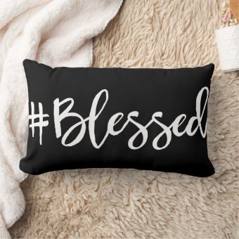 Blessed Hashtag Lumbar Pillow | Zazzle