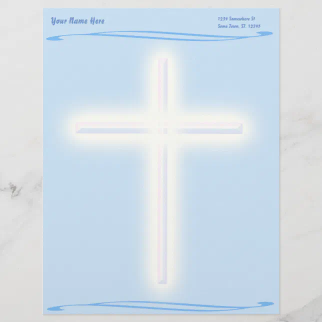 Blessed Life Letterhead Cross Design | Zazzle