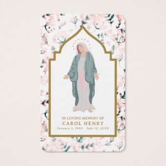 Blessed Mother Catholic In Memory Prayer Card | Zazzle