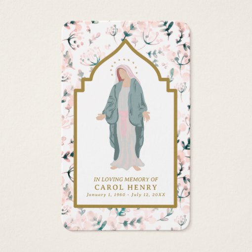 Blessed Mother Catholic In Memory Prayer Card | Zazzle