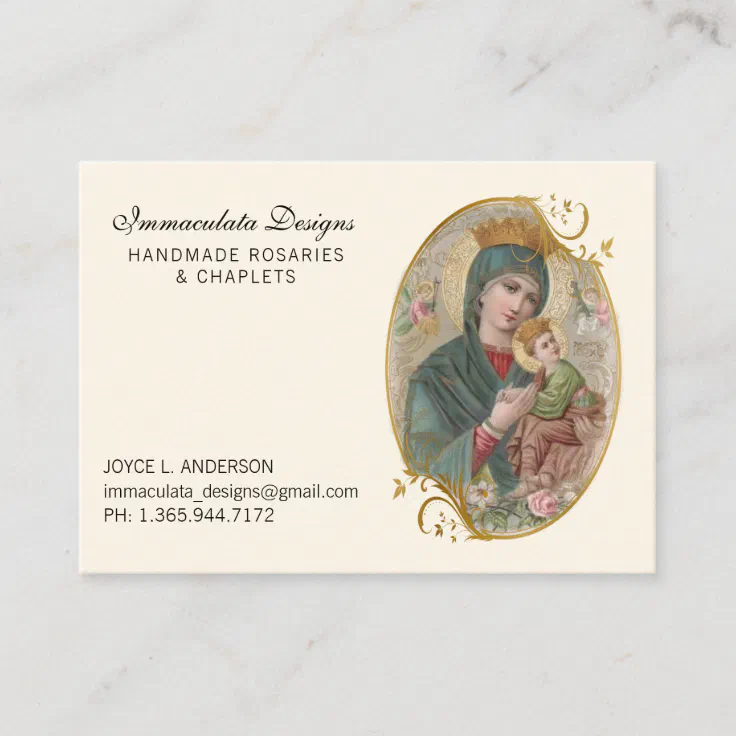Blessed Mother Mary Jesus Religious Business Card | Zazzle