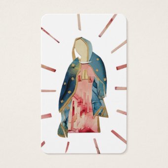 Blessed Mother Virgin Mary In Memory Prayer Card | Zazzle