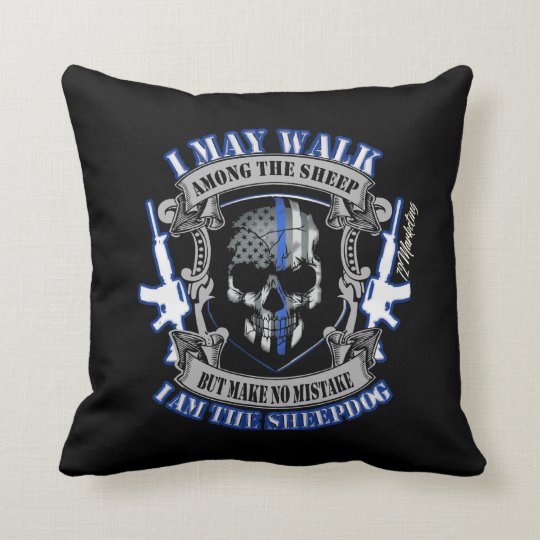Blessed peacemakers Thin Blue Line Police Pillow | Zazzle.com