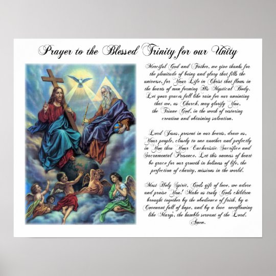 Blessed Trinity Prayer for Unity Poster | Zazzle.com