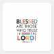 Blessed Trust In The Lord Jeremiah 17:7 Typography Square Sticker | Zazzle
