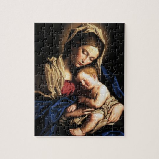 Blessed Virgin Mary and Infant Child Jesus Jigsaw Puzzle | Zazzle.com