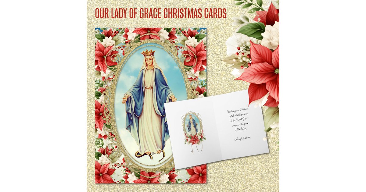 Blessed Virgin Mary Catholic Christmas Religious Holiday Card | Zazzle