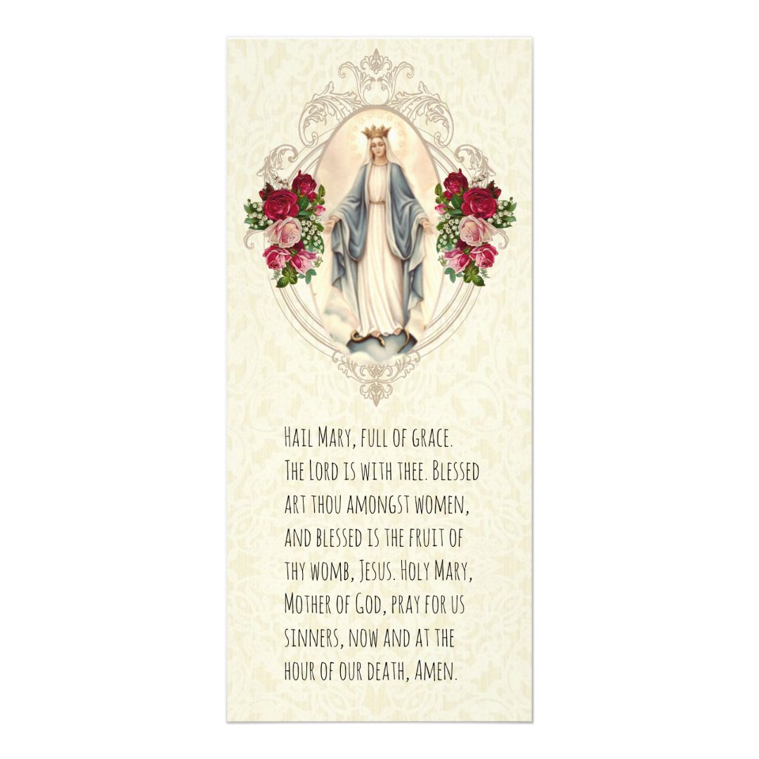 Blessed Virgin Mary Catholic Funeral Prayer Card | Zazzle