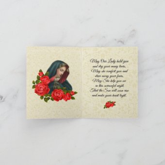Blessed Virgin Mary Catholic Sympathy Card | Zazzle