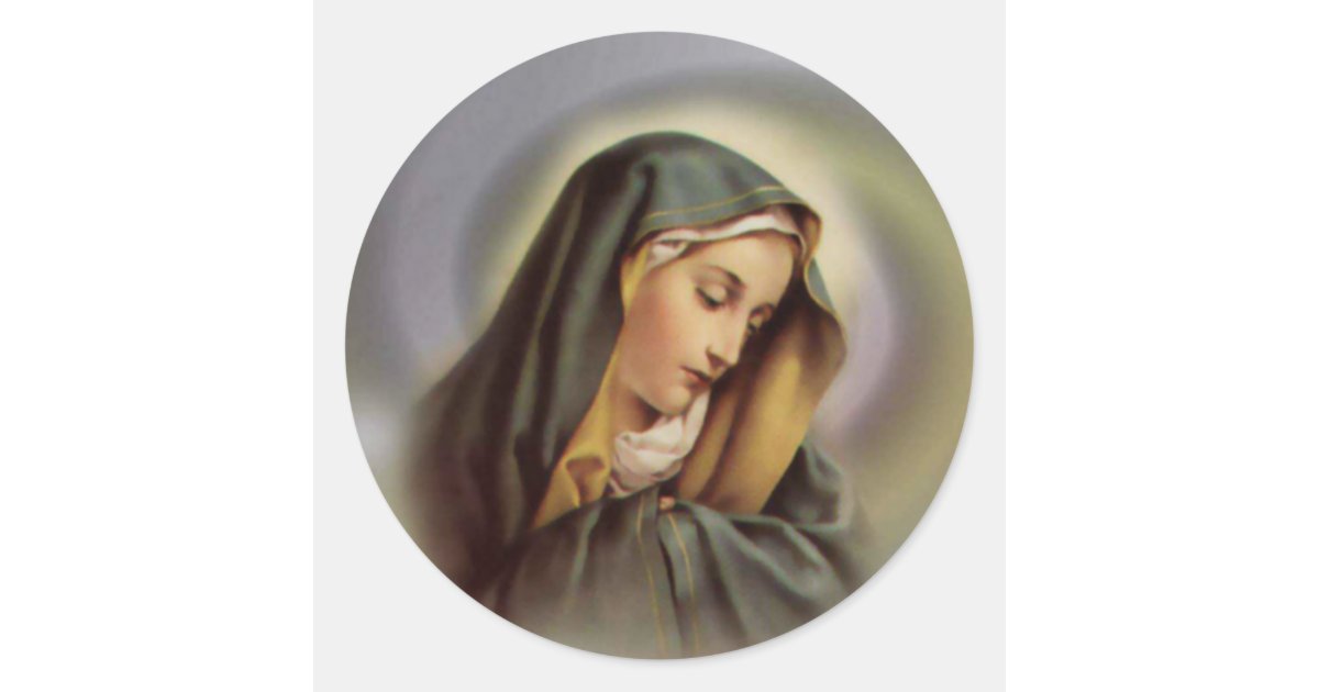 Blessed Virgin Mary Classic Round Sticker | Zazzle