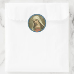 Blessed Virgin Mary Classic Round Sticker | Zazzle