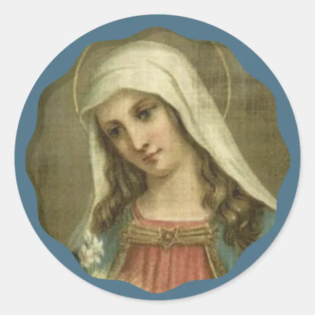 Blessed Virgin Mary Classic Round Sticker | Zazzle