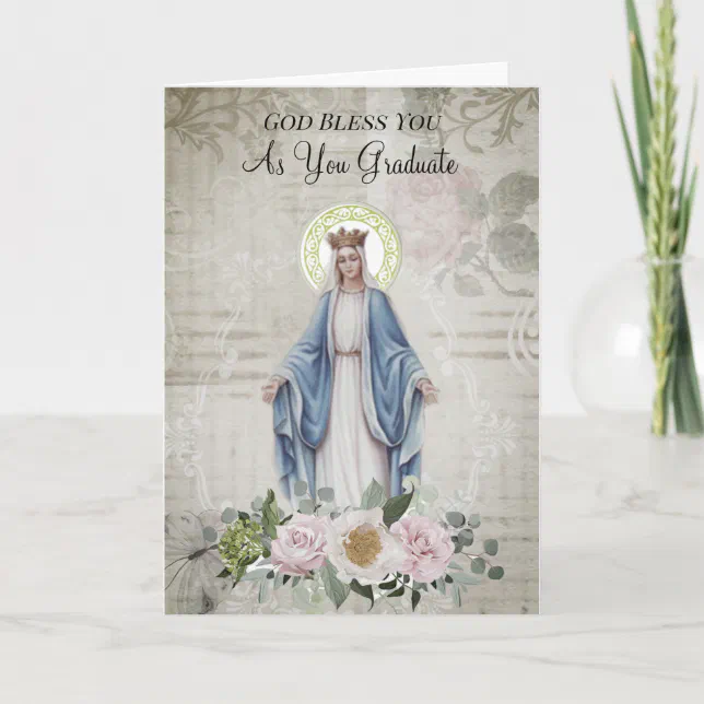 Blessed Virgin Mary Graduation Commencement Card | Zazzle