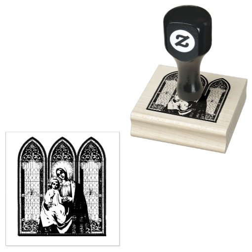 Blessed Virgin Mary Jesus Catholic Icon Rubber Stamp | Zazzle