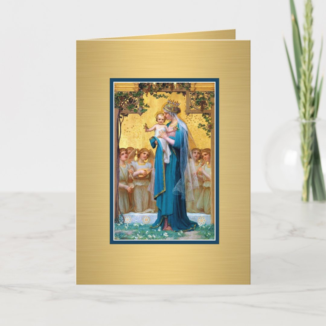 Blessed Virgin Mary Jesus Religious Catholic Thank You Card | Zazzle