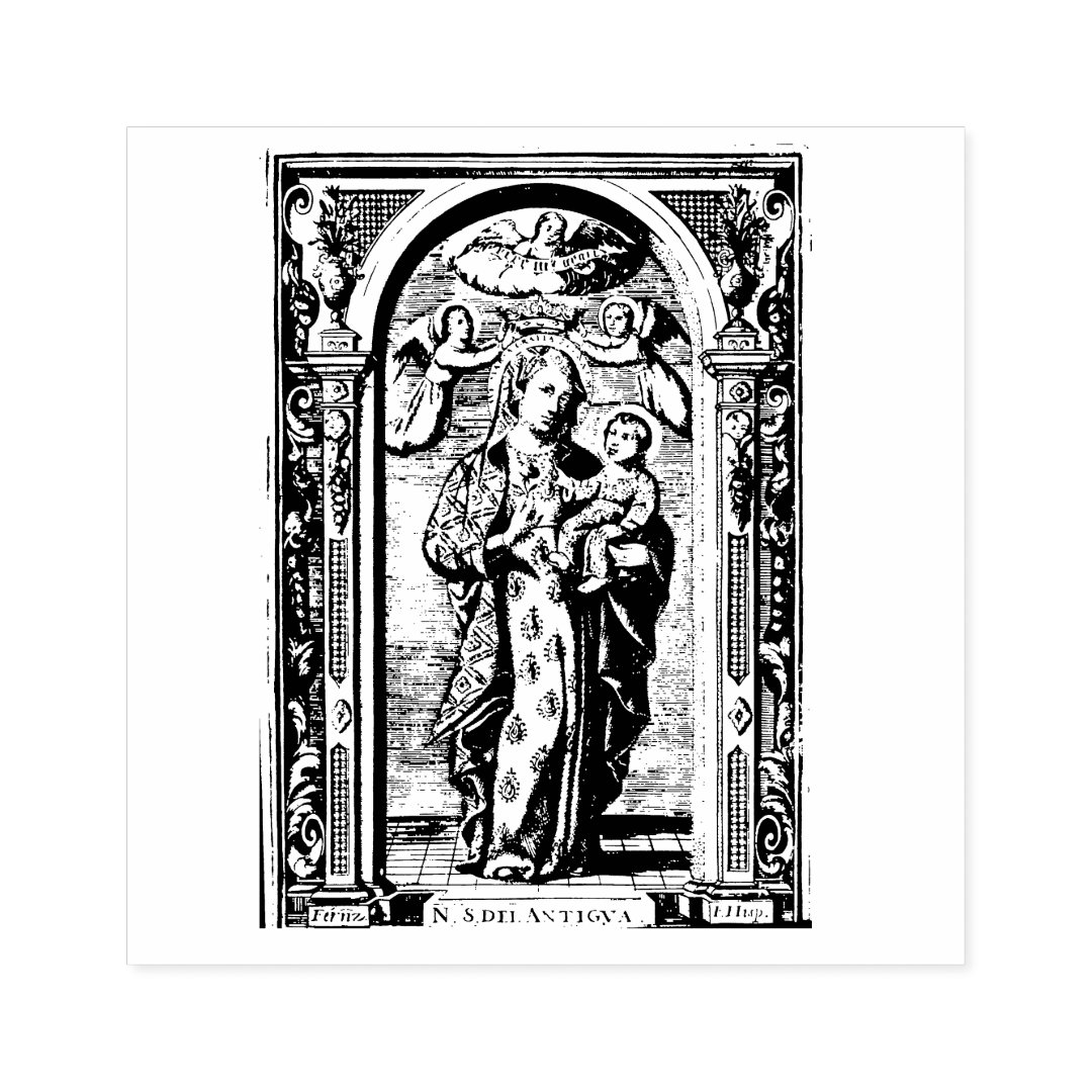 Blessed Virgin Mary Jesus Religious Rubber Stamp | Zazzle