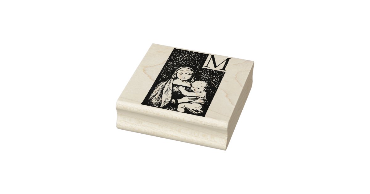 Blessed Virgin Mary Jesus Religious Rubber Stamp | Zazzle.com