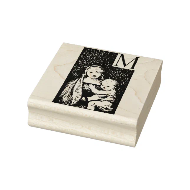 Blessed Virgin Mary Jesus Religious Rubber Stamp | Zazzle