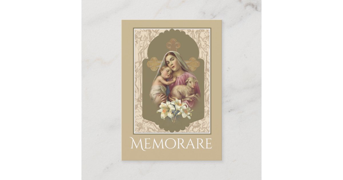 Blessed Virgin Mary Memorare Holy Card | Zazzle