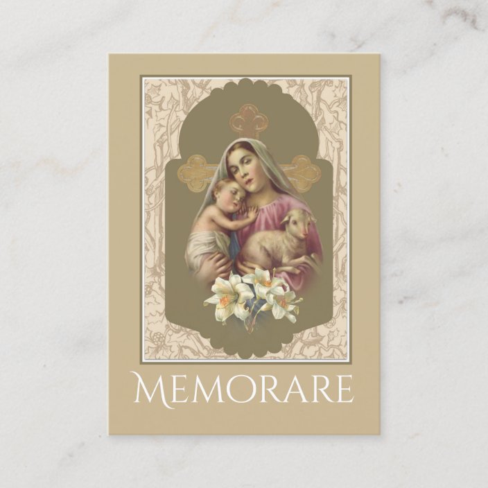 Blessed Virgin Mary Memorare Holy Card | Zazzle.com