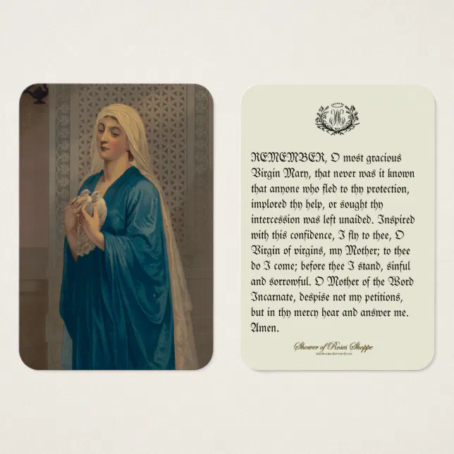 Blessed Virgin Mary Memorare Prayer | Zazzle
