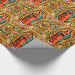 Blessed Virgin Mary Mother Jesus Guadalupe Spanish Wrapping Paper | Zazzle