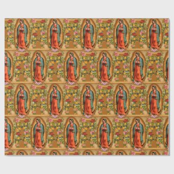 Blessed Virgin Mary Mother Jesus Guadalupe Spanish Wrapping Paper | Zazzle