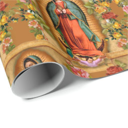 Blessed Virgin Mary Mother Jesus Guadalupe Spanish Wrapping Paper | Zazzle