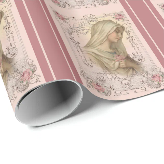 Blessed Virgin Mary Religious Vintage Catholic Wrapping Paper | Zazzle