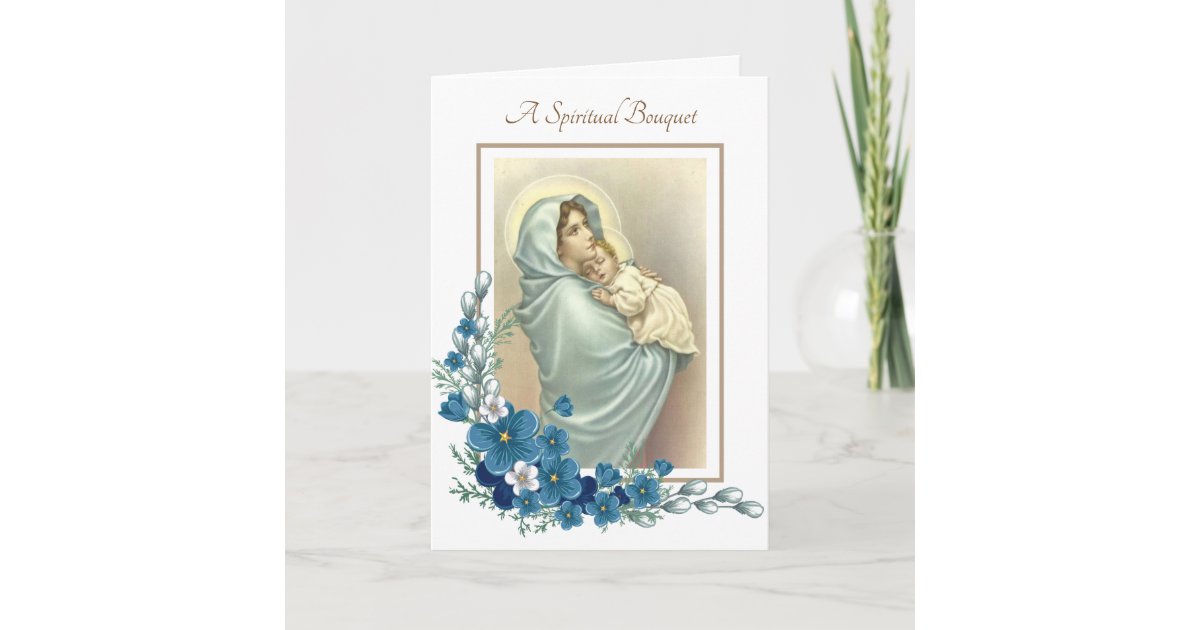 Blessed Virgin Mary Spiritual Bouquet Prayers Card | Zazzle