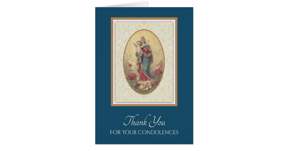 Blessed Virgin Mary Thank You Condolences | Zazzle
