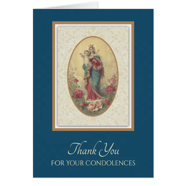 Blessed Virgin Mary Thank You Condolences | Zazzle