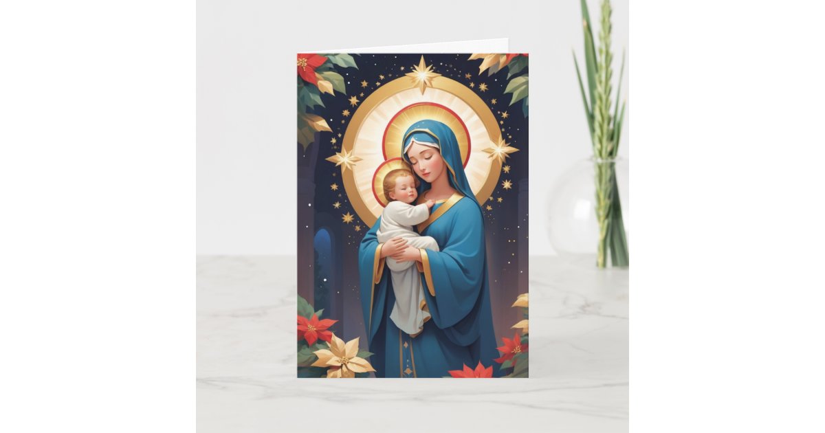 Blessed Virgin Mary Traditional Catholic Card | Zazzle