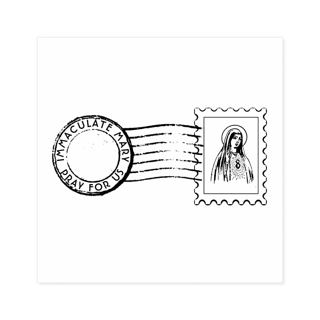 Blessed Virgin Mary Traditional Catholic Religious Rubber Stamp | Zazzle