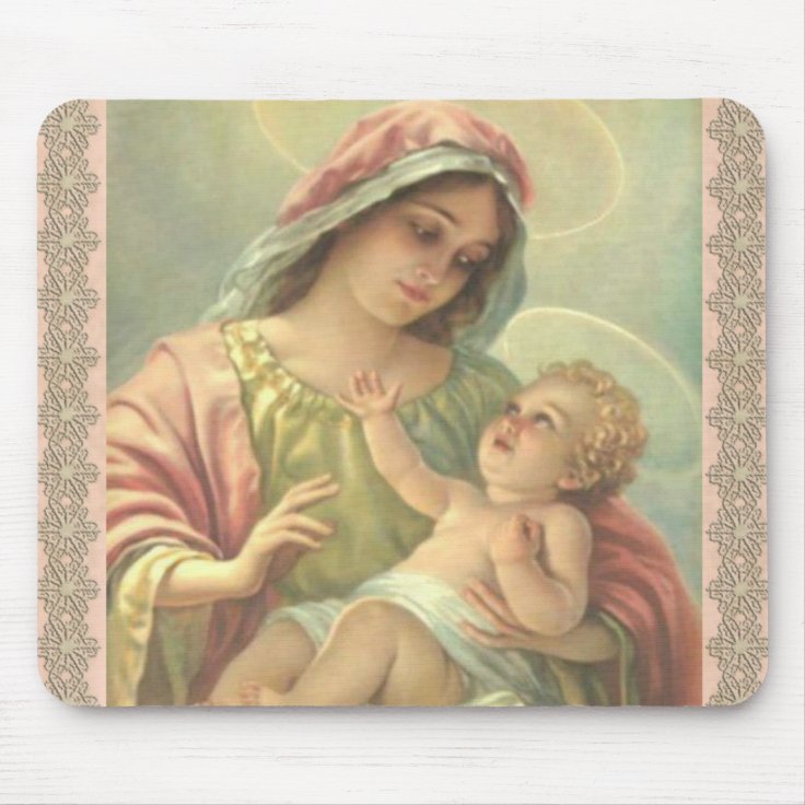 Blessed Virgin Mary with Baby Jesus Mouse Pad | Zazzle
