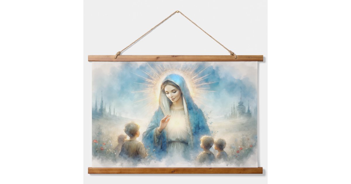 Blessed Virgin Mary with Children Hanging Tapestry | Zazzle